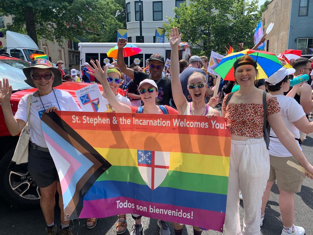 The Church Flag at the Pride Parade | the post calvin